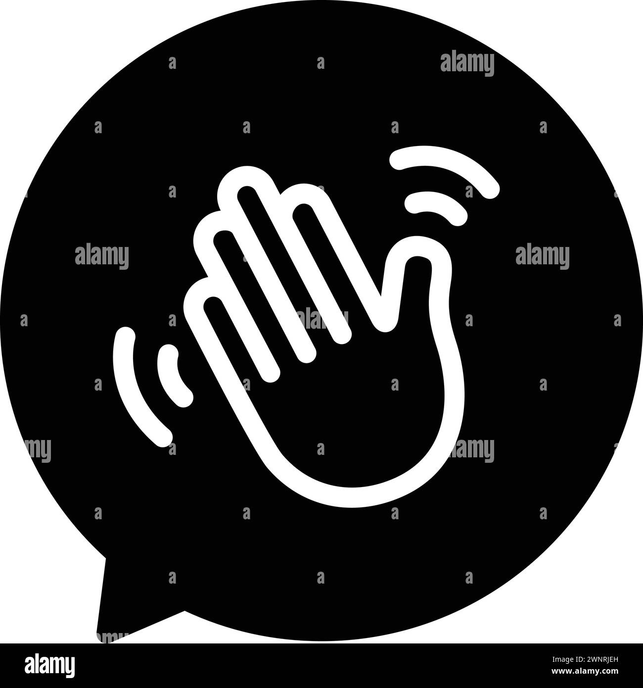 Hand logo hi Black and White Stock Photos & Images - Alamy