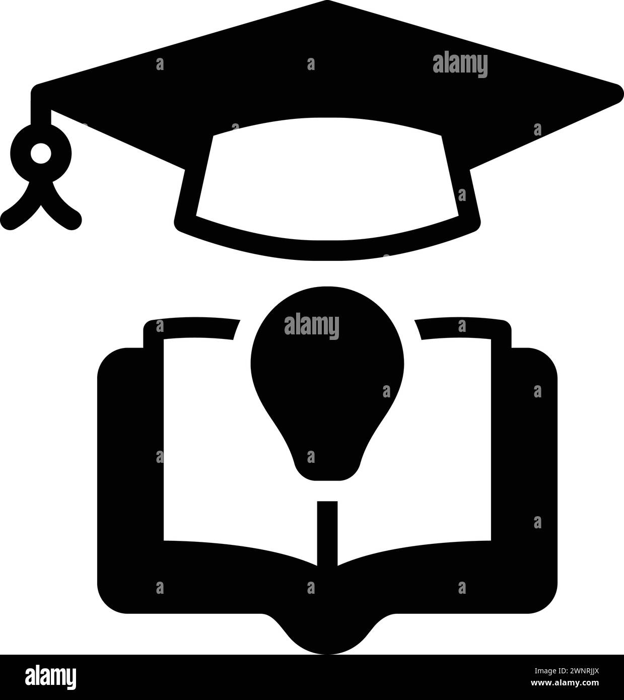 Academic cap silhouette icon Black and White Stock Photos & Images - Alamy