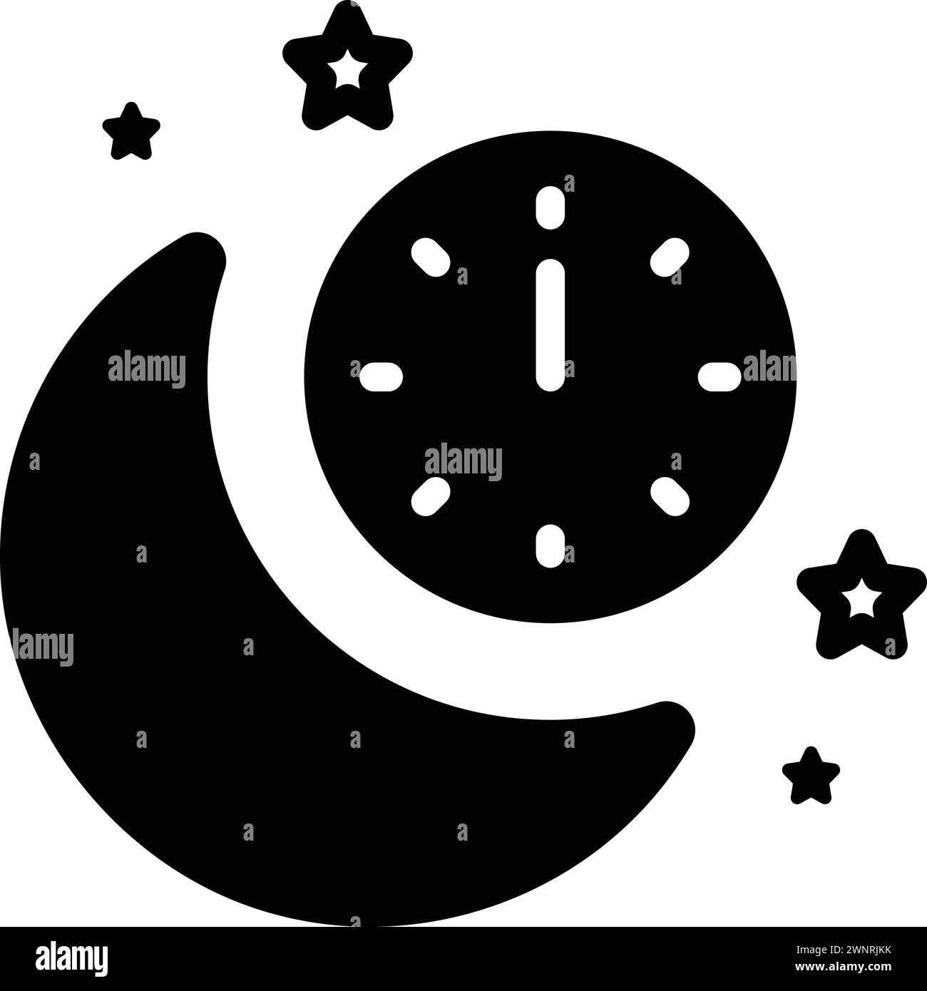 Midnight icon Black and White Stock Photos & Images - Alamy