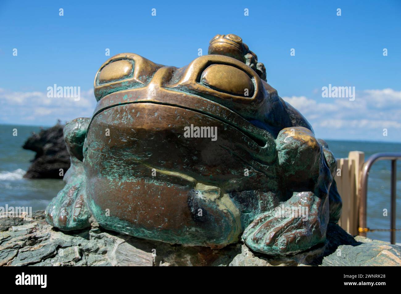 Bronze Statue At Meoto Iwa (Wedded Rocks) At Ise Japan 30-8-2016 Stock ...