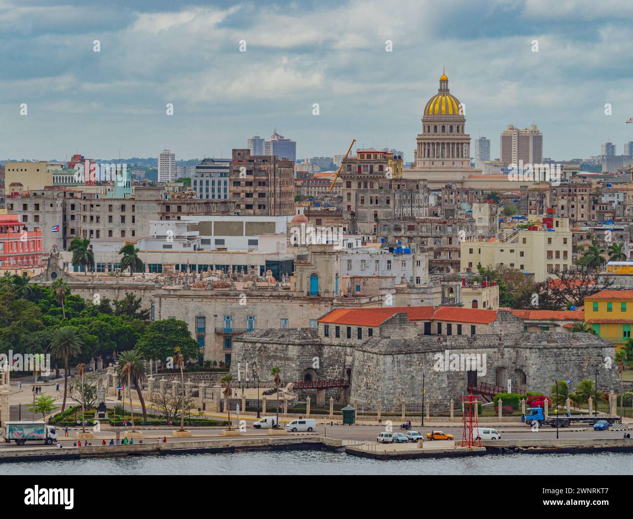 Havana, Cuba - JAN 10, 2022 - Panoramic view over rooftops of Havana ...