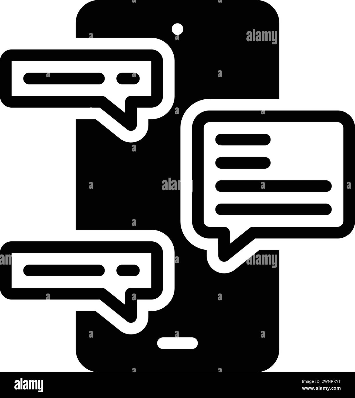 Text messaging shape Black and White Stock Photos & Images - Alamy