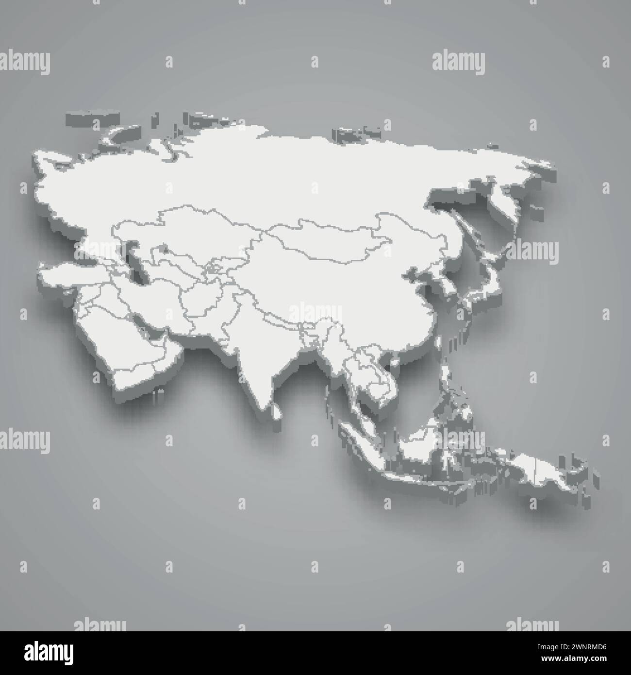 Asia 3d isometric map. Vector illustration Stock Vector Image & Art - Alamy