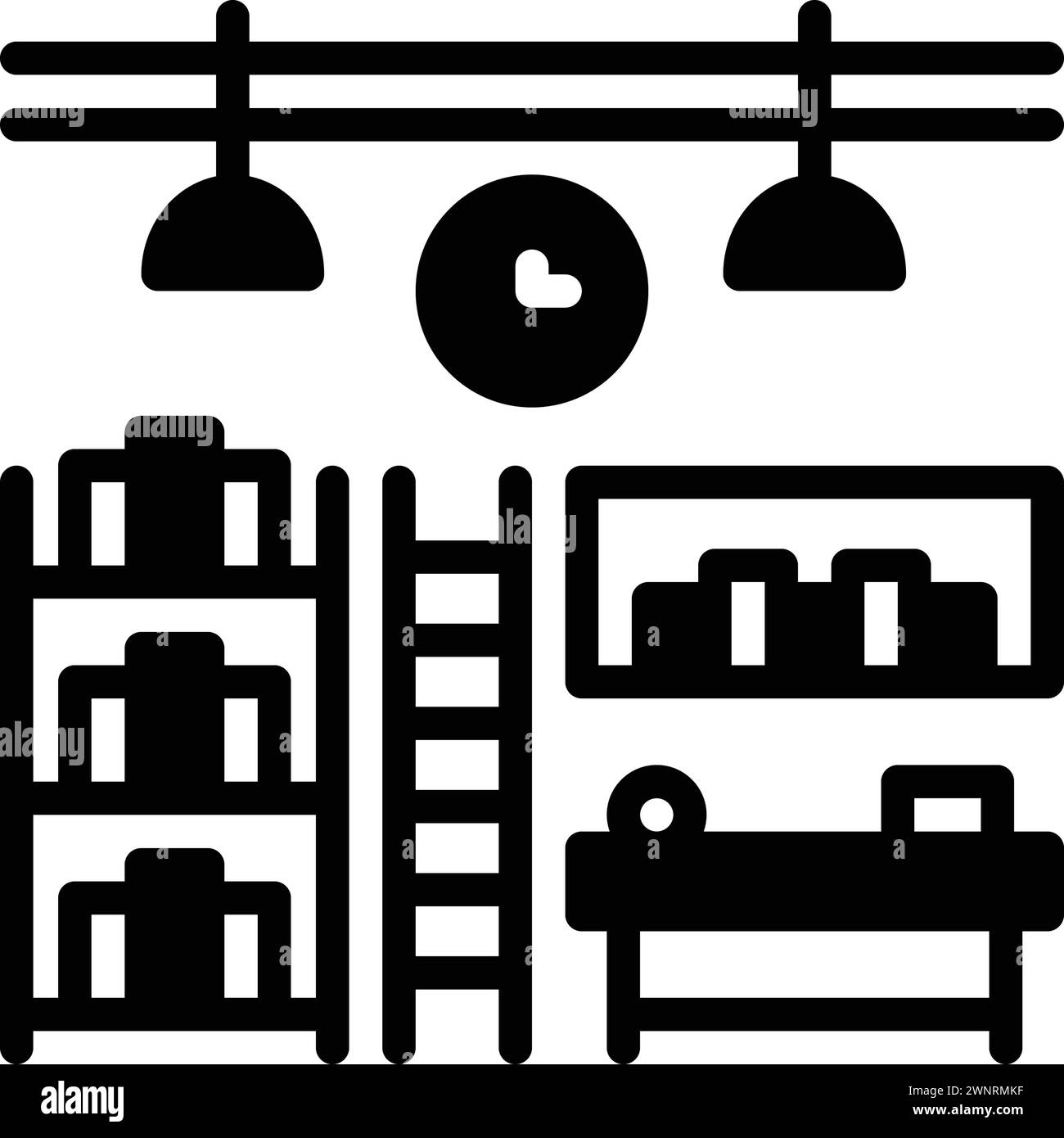 Library ladder Stock Vector Images - Alamy