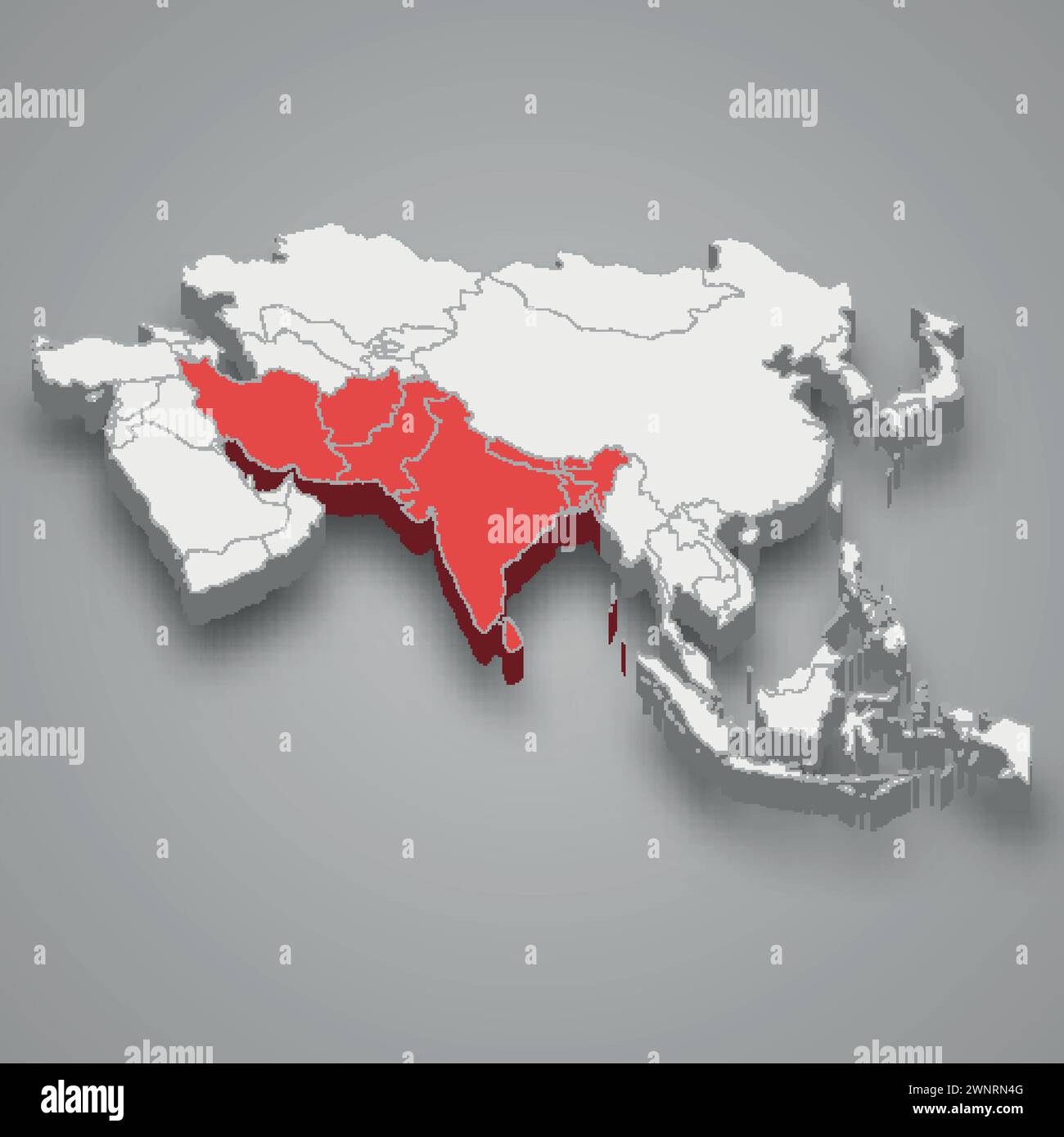 Isometric political map asia hi-res stock photography and images - Alamy