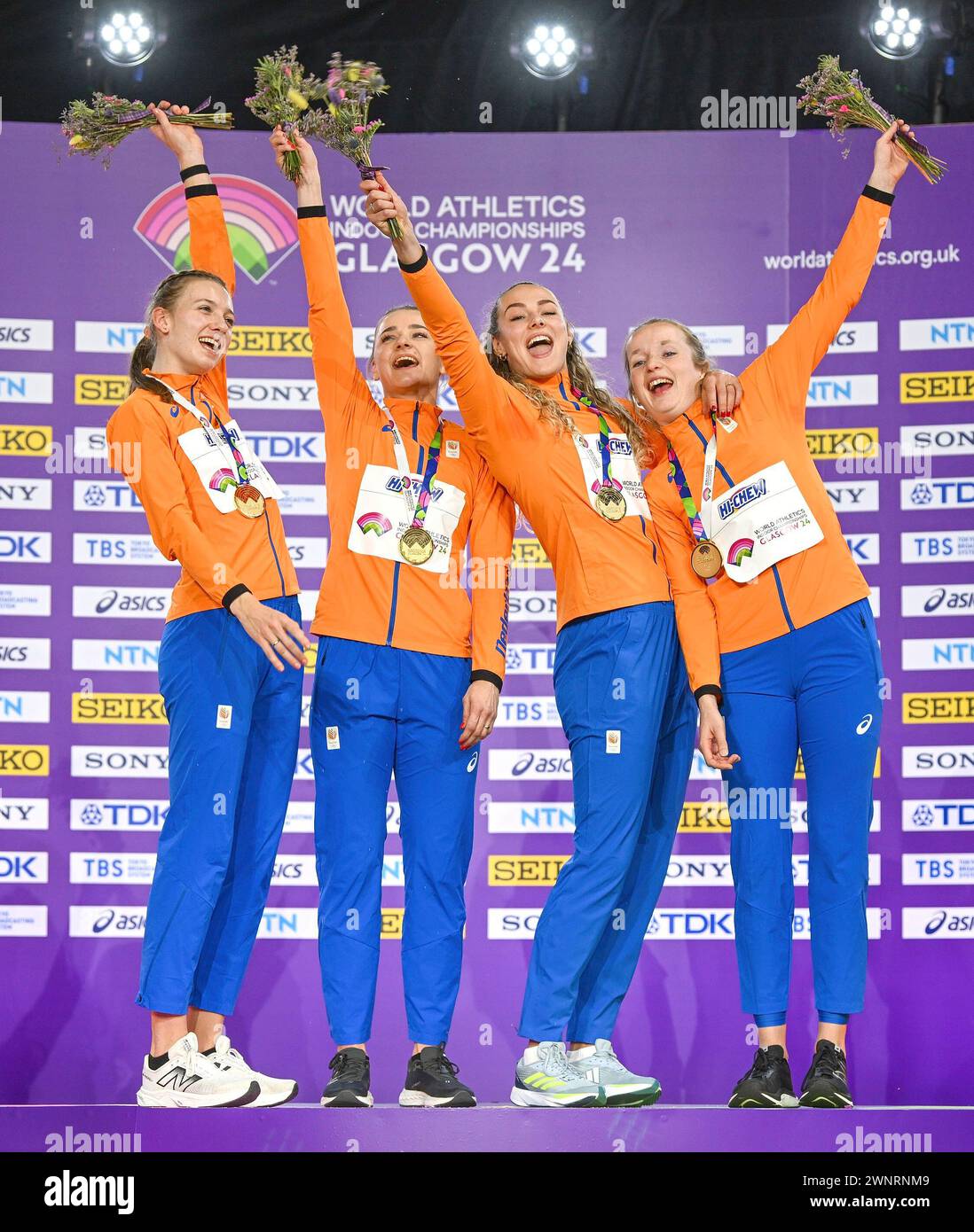 Gold medallist Netherland's team Femke Bol, Lisanne De Witte, Lieke ...