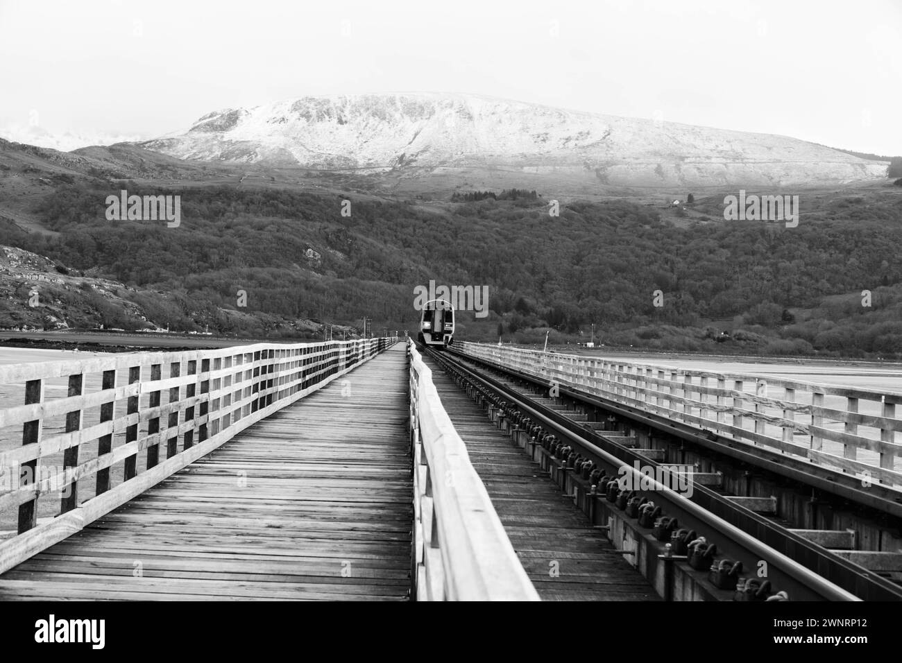 Barmouth train Black and White Stock Photos & Images - Alamy