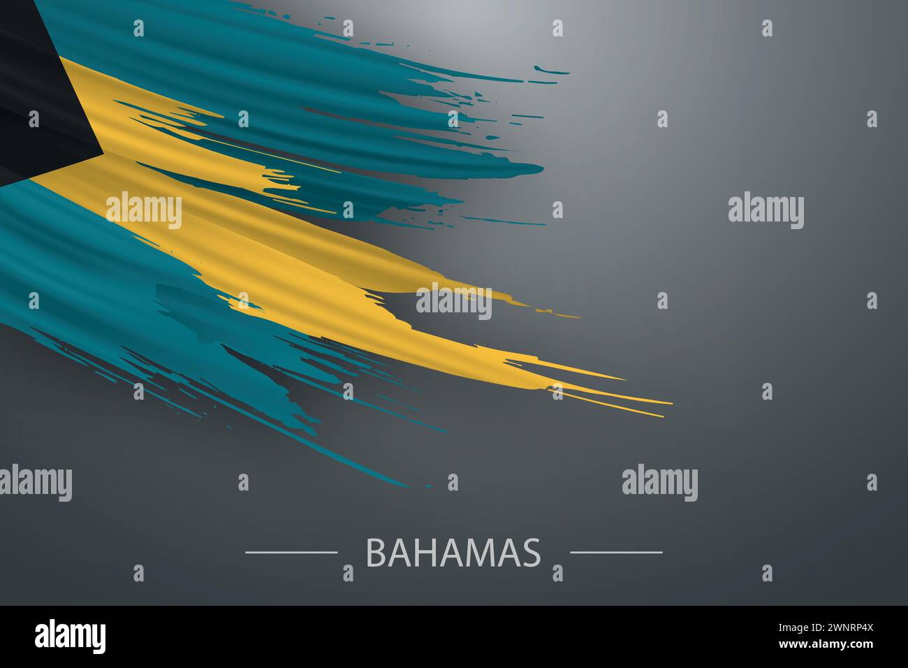 3d grunge brush stroke flag of Bahamas, Template poster design Stock ...