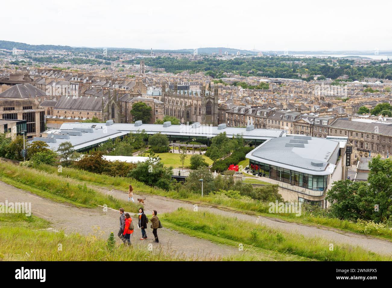 Looking down from Calton Hill towards Edinburgh Stock Photo - Alamy