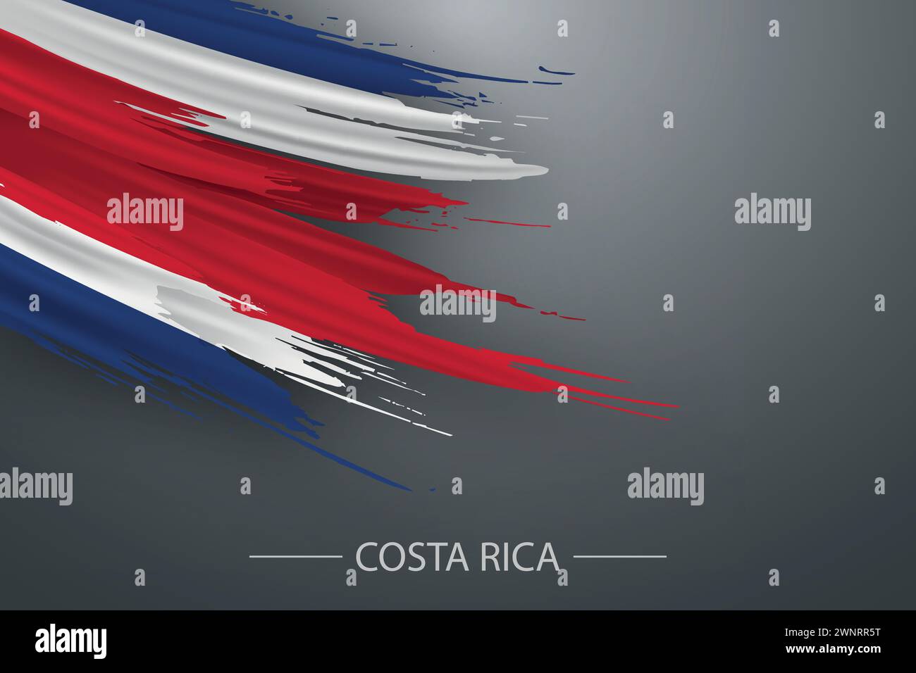 3d grunge brush stroke flag of Costa Rica, Template poster design Stock ...