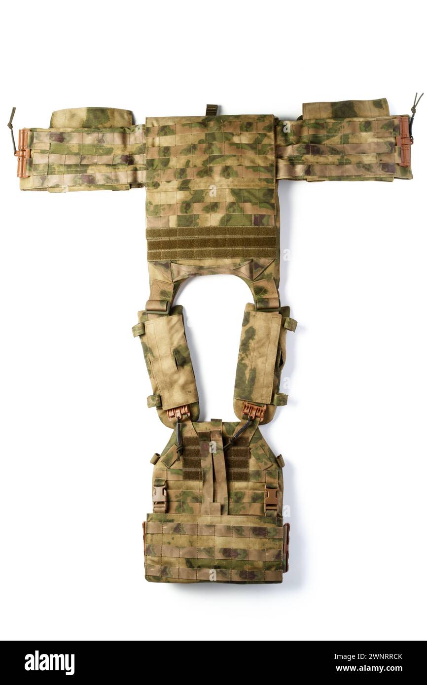 Camouflage bulletproof vest isolated on white background Stock Photo ...
