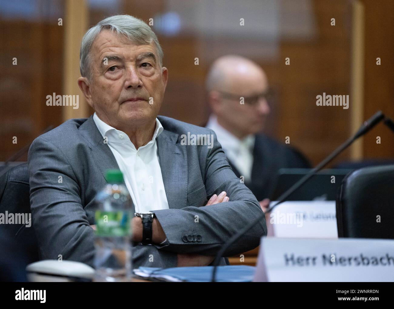 Former DFB German soccer federation president Wolfgang Niersbach sits ...