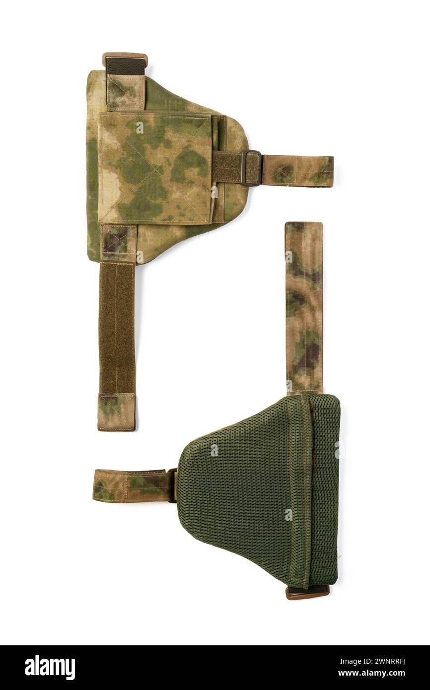Body armor shoulder plates protection for soldiers isolated on white ...