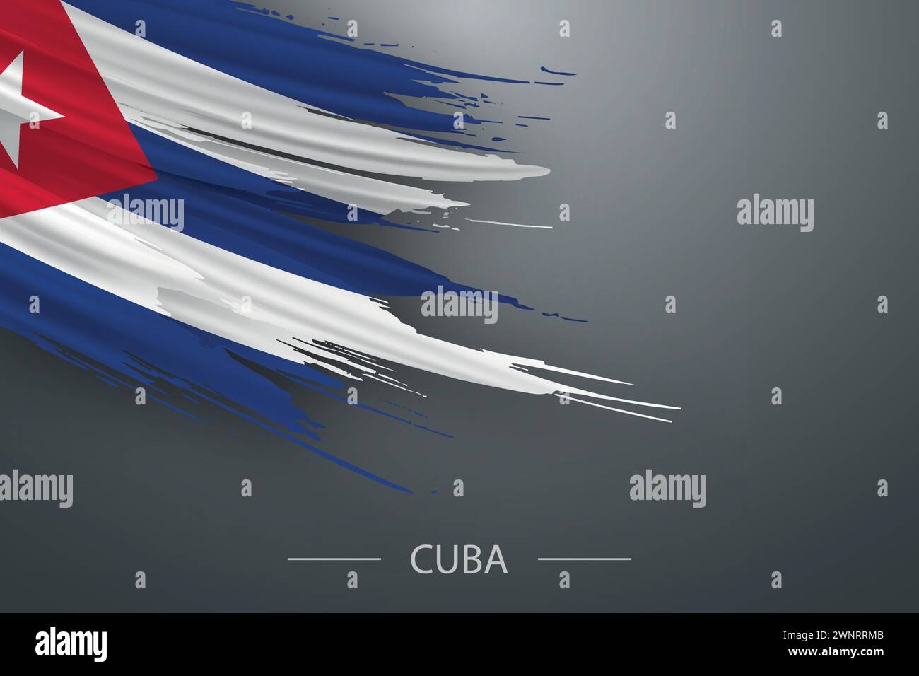 3d grunge brush stroke flag of Cuba, Template poster design Stock ...