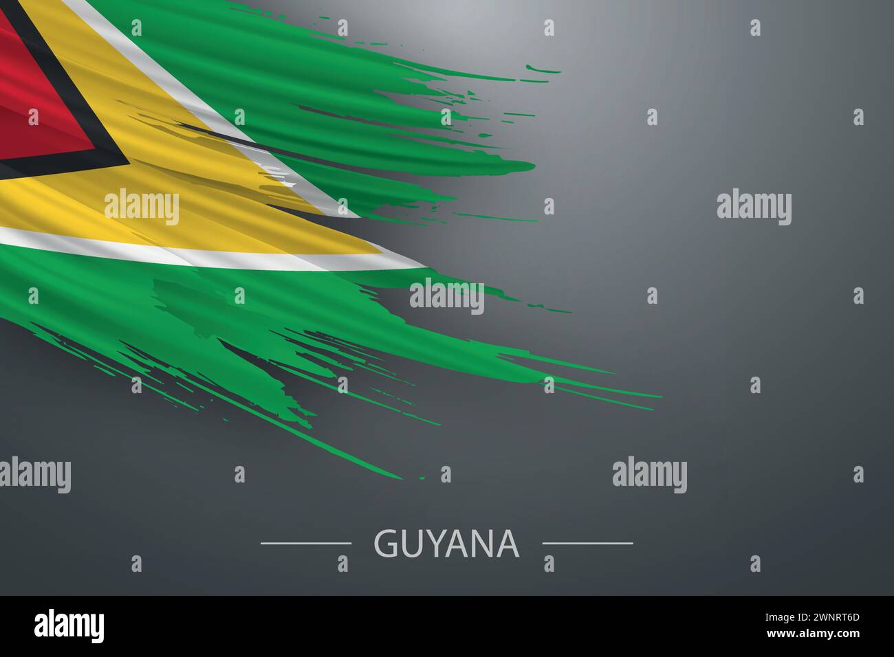 3d grunge brush stroke flag of Guyana, Template poster design Stock ...