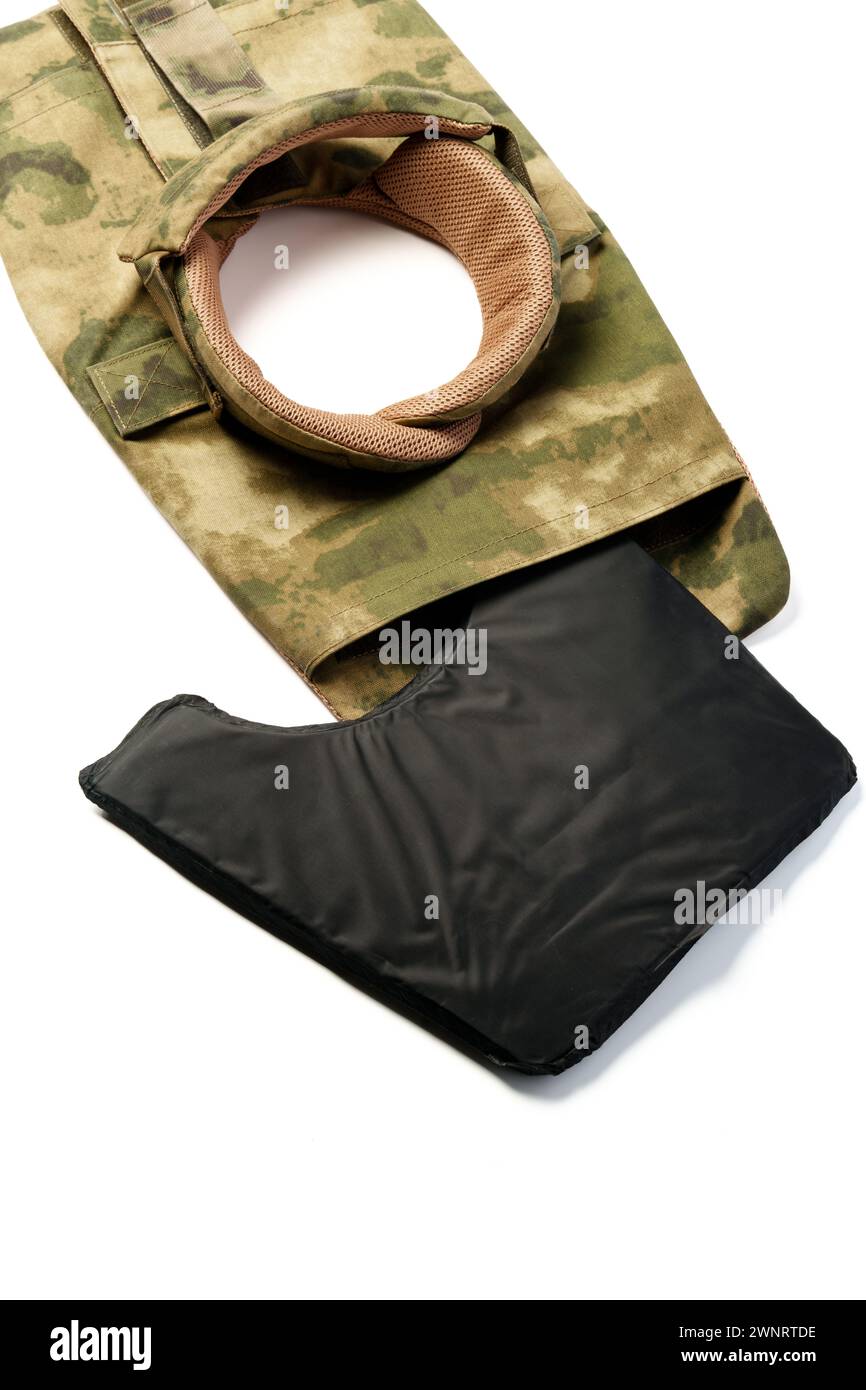 Tactical neck protection module isolated on white Stock Photo - Alamy
