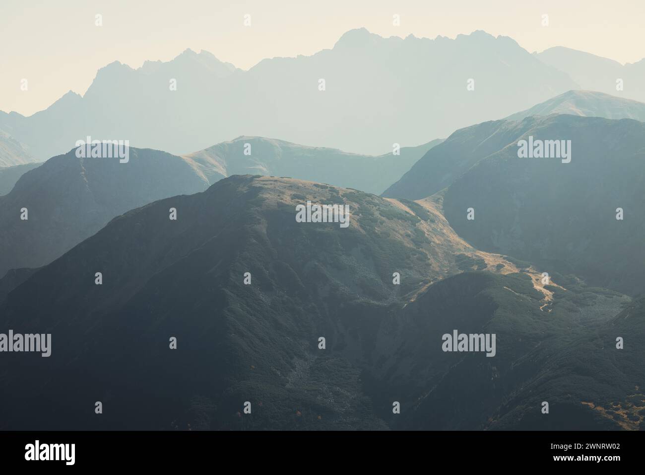 Mountain landscape in Tatra National Park in Poland. Popular tourist ...