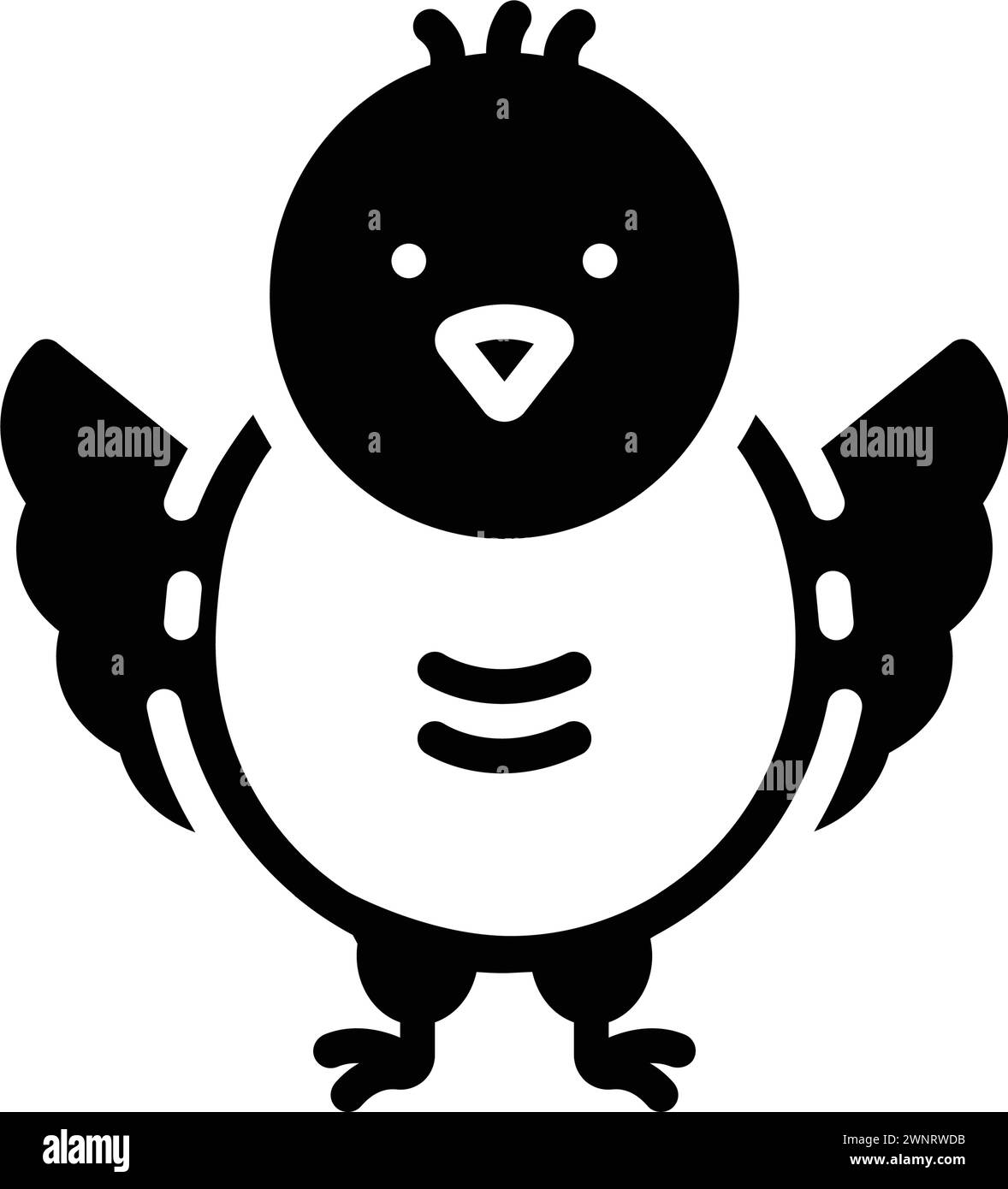 Baby chick icon vector vectors Black and White Stock Photos & Images ...