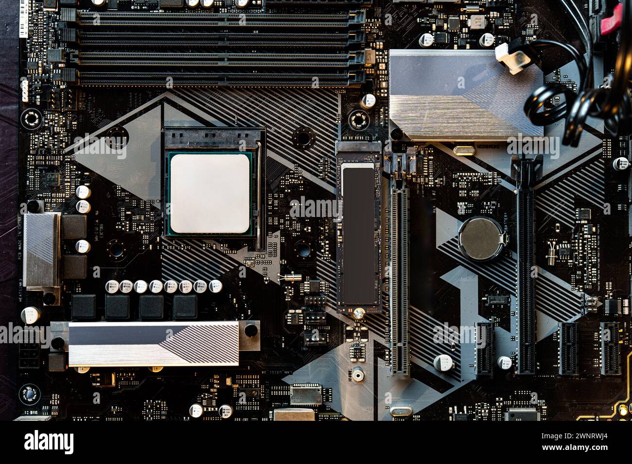 Computer parts of processing unit close up Stock Photo - Alamy