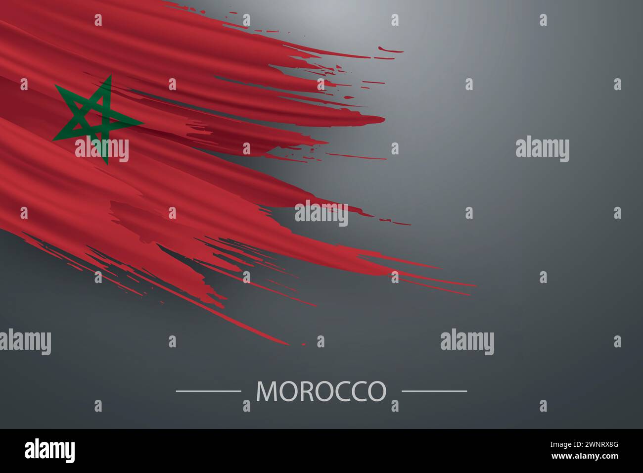 3d grunge brush stroke flag of Morocco, Template poster design Stock ...
