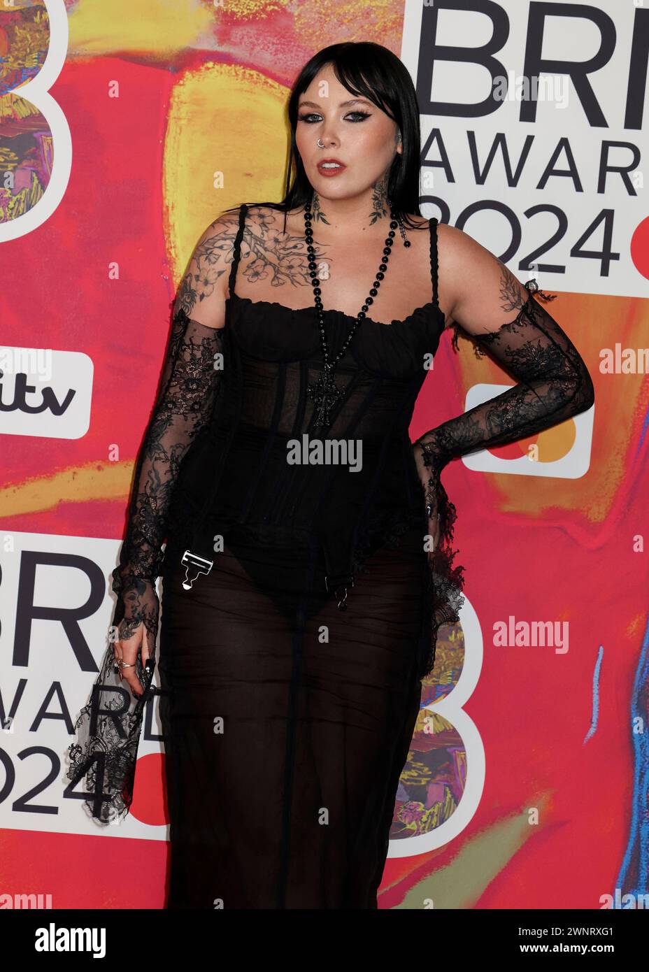 London, UK. 02nd Mar, 2024. Kenya Grace attends the BRIT Awards 2024 at ...