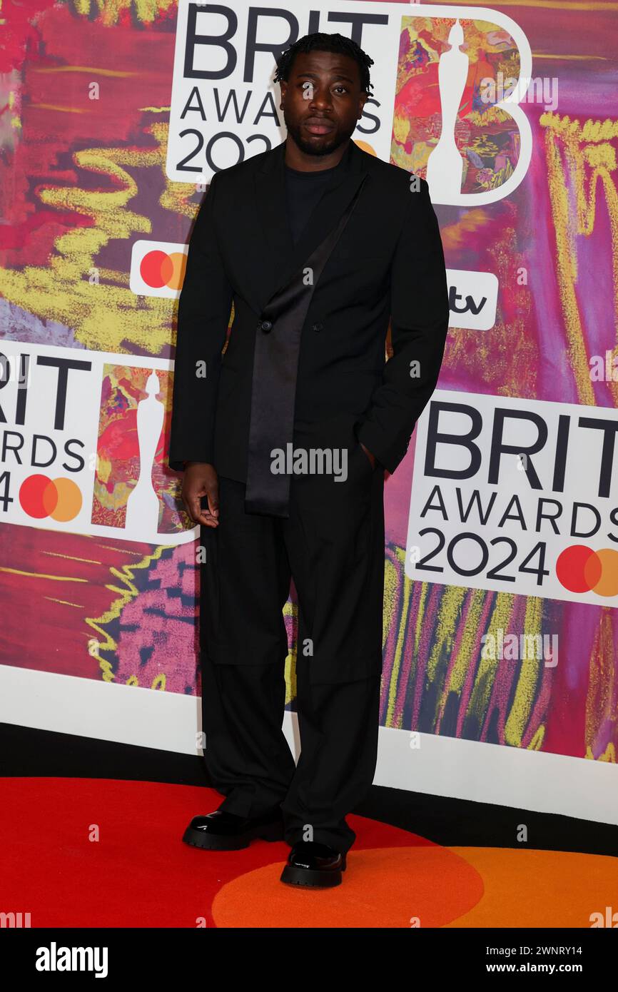 London, UK. 02nd Mar, 2024. Asher Glean attends the BRIT Awards 2024 at ...