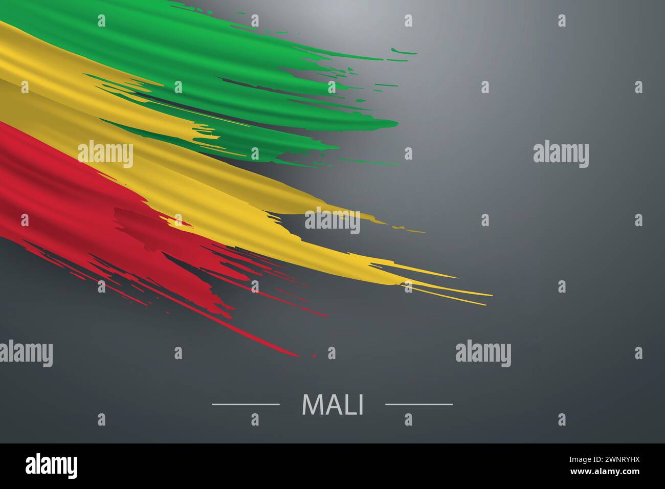 3d grunge brush stroke flag of Mali, Template poster design Stock ...