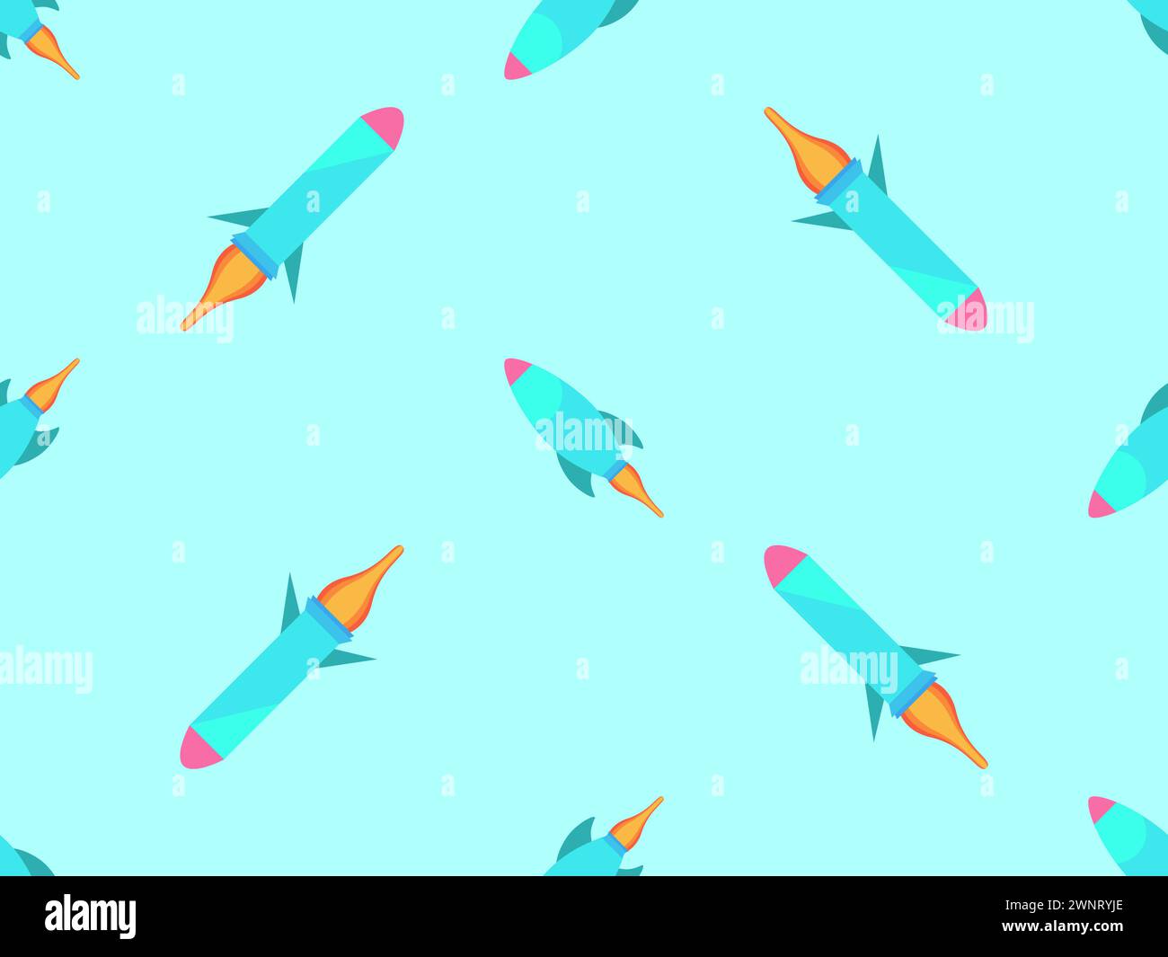 Spaceships seamless pattern. Orbital launch vehicle. Space rockets in ...
