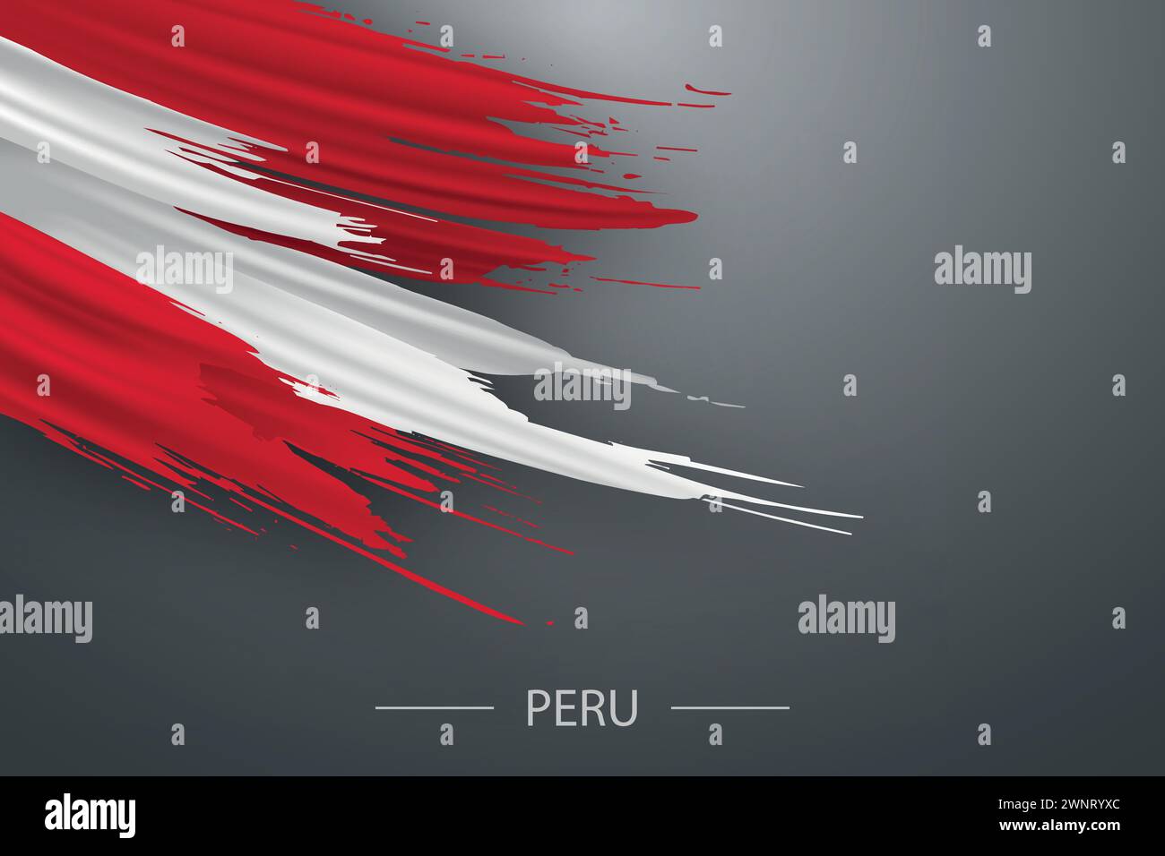 3d grunge brush stroke flag of Peru, Template poster design Stock ...