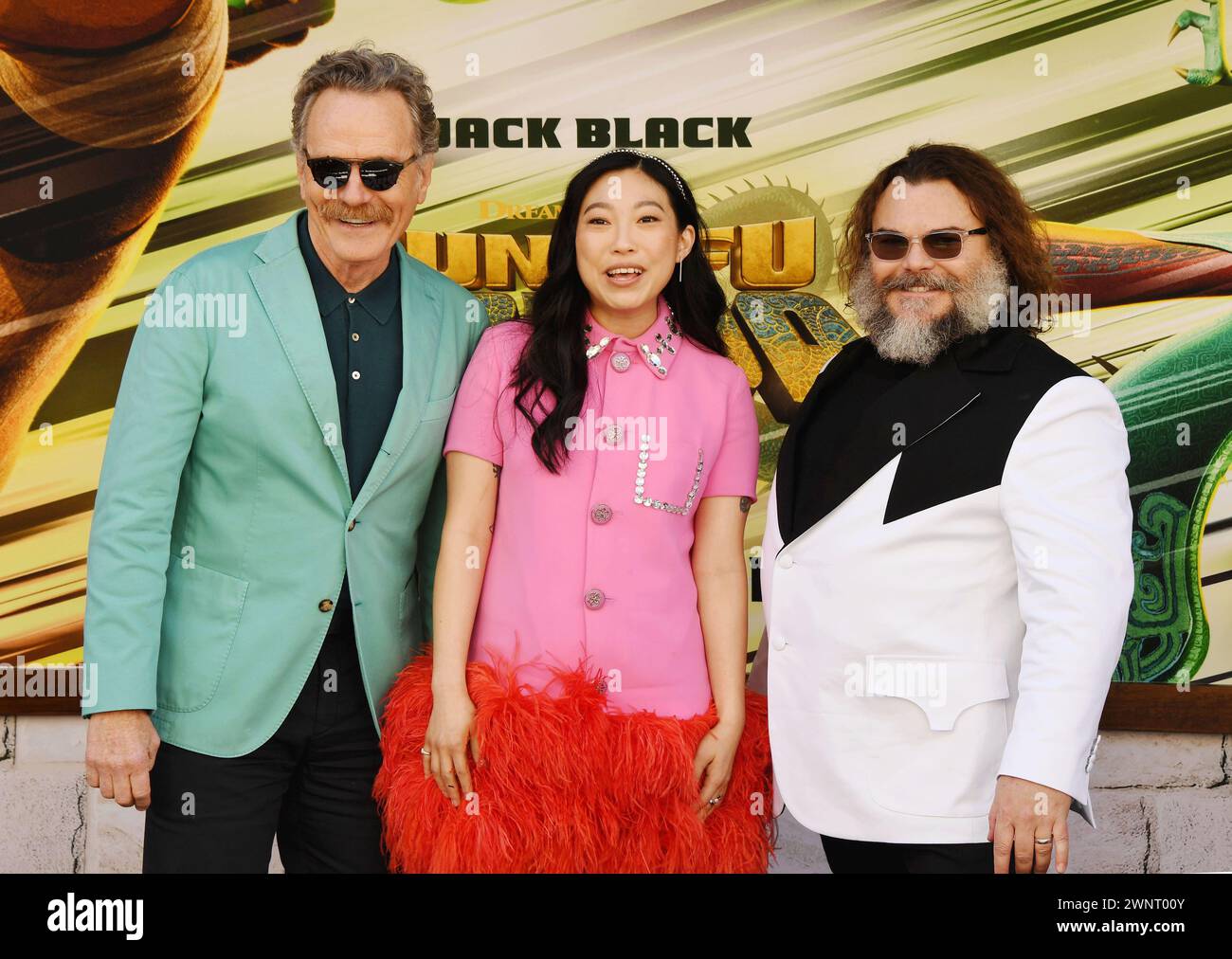 LOS ANGELES, CALIFORNIA - MARCH 03: (L-R) Bryan Cranston, Awkwafina and ...