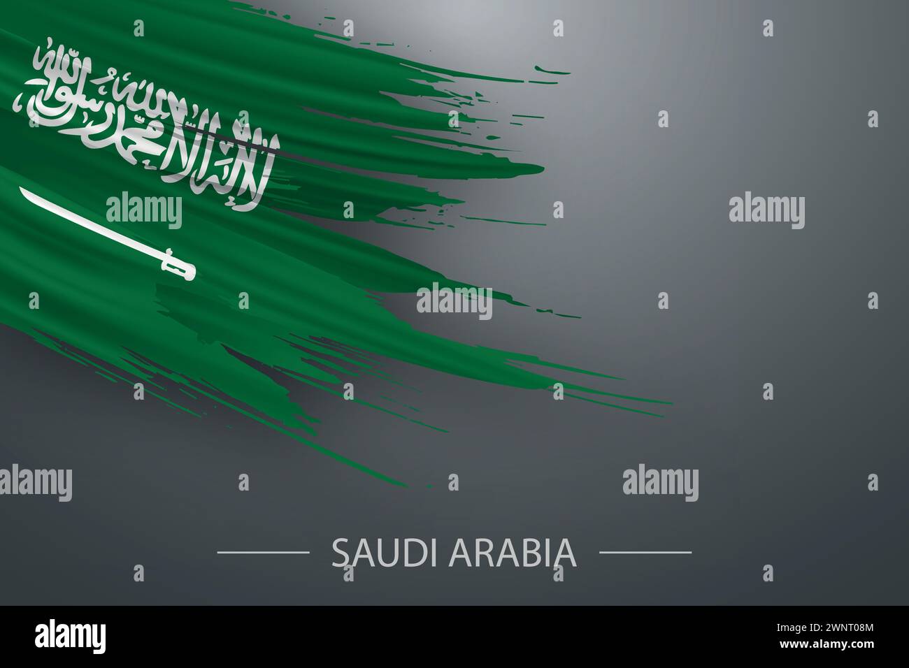 3d grunge brush stroke flag of Saudi Arabia, Template poster design ...