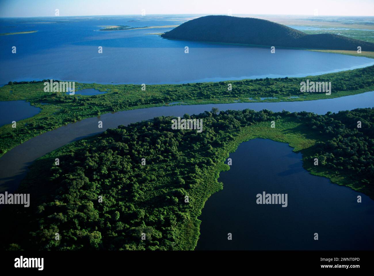 An aerial view of the Pantanal, the largest freshwater estuary in the ...