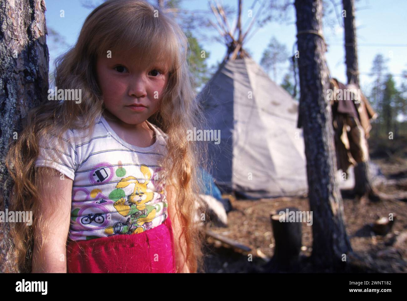 Young russian girl at camp, Siberia, Russia Stock Photo - Alamy