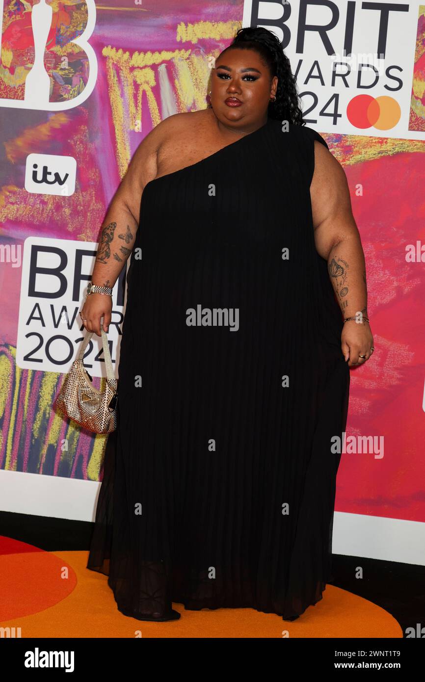 London, UK. 02nd Mar, 2024. Miah Carter attends the BRIT Awards 2024 at ...