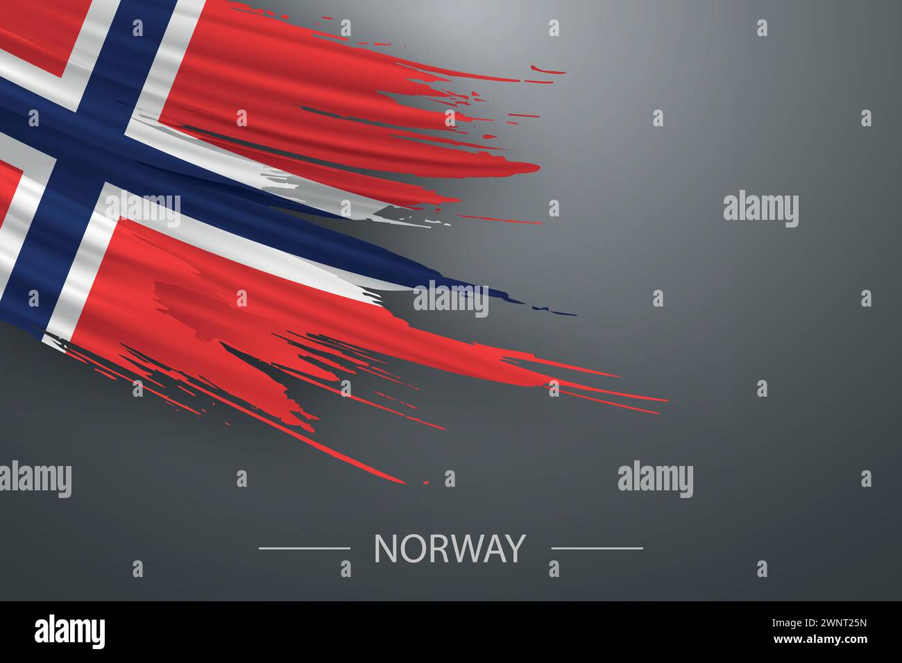 3d grunge brush stroke flag of Norway, Template poster design Stock ...