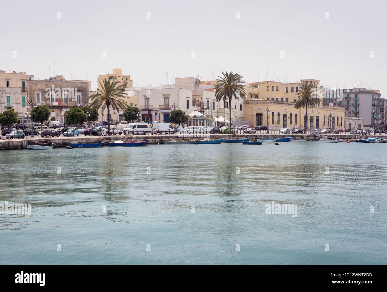 View with the Molfetta town of Italy, at the shores of the Adria Stock ...