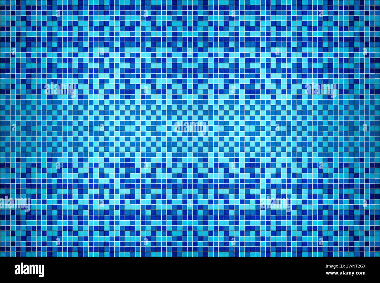 Bottom of a pool. Mosaic tiles textured background. View from above ...