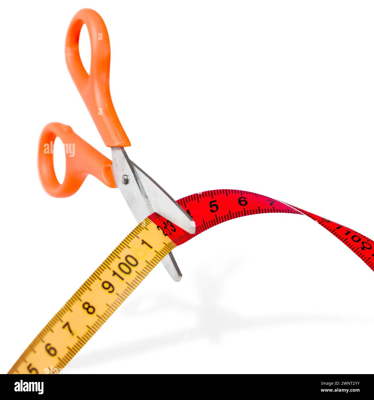 Scissors for sewing and measuring tape isolated on white background ...