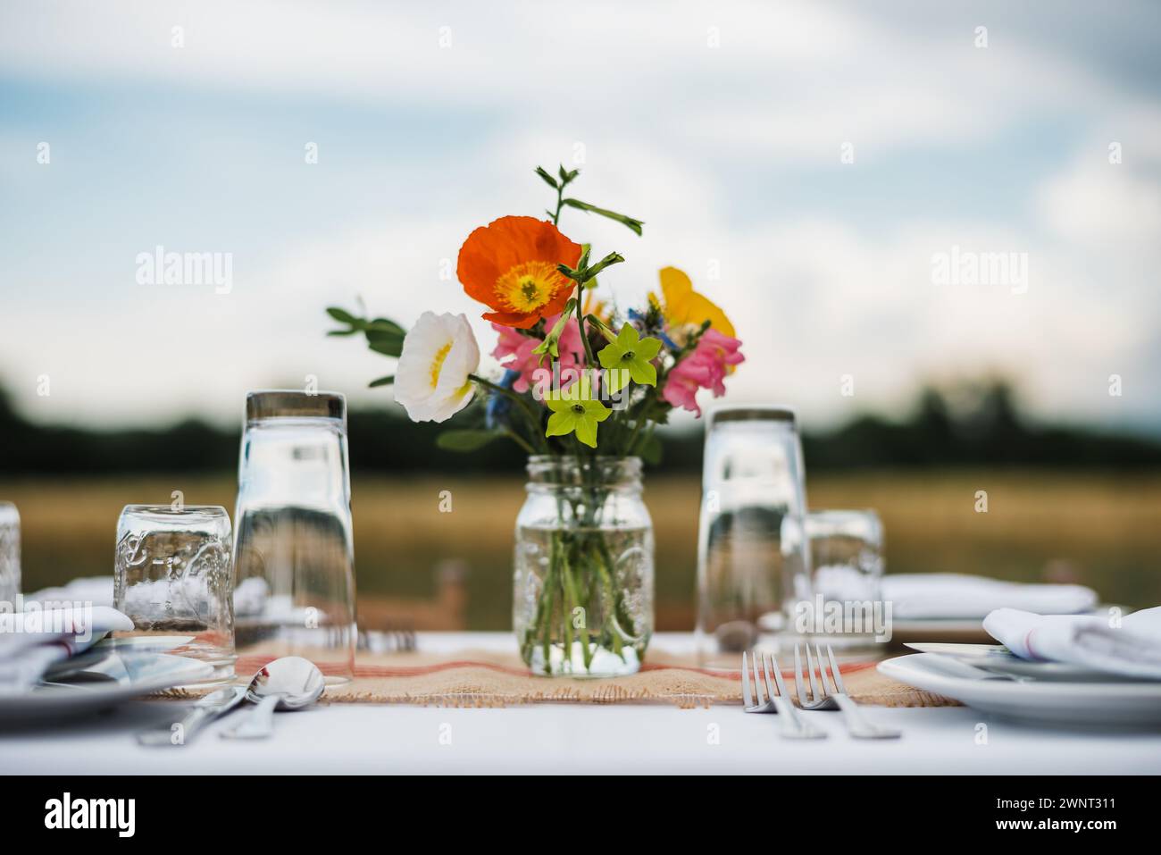 Cut flowers on dining hi-res stock photography and images - Alamy