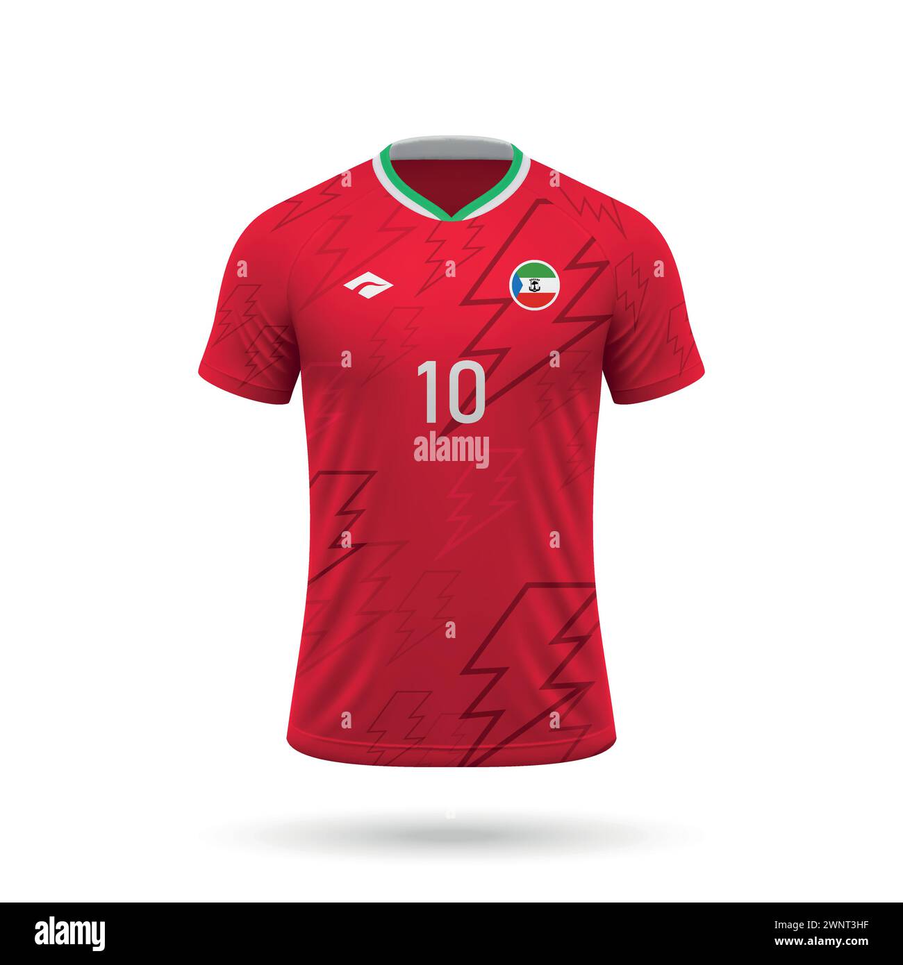 3d realistic soccer jersey Equatorial Guinea national team, shirt ...