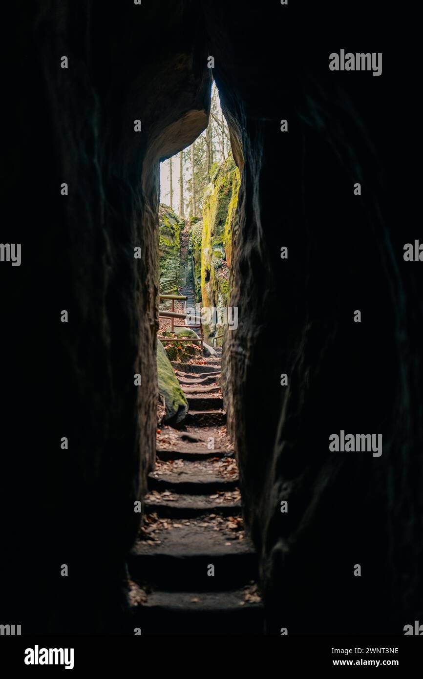 Narrow passage with stairs hi-res stock photography and images - Alamy