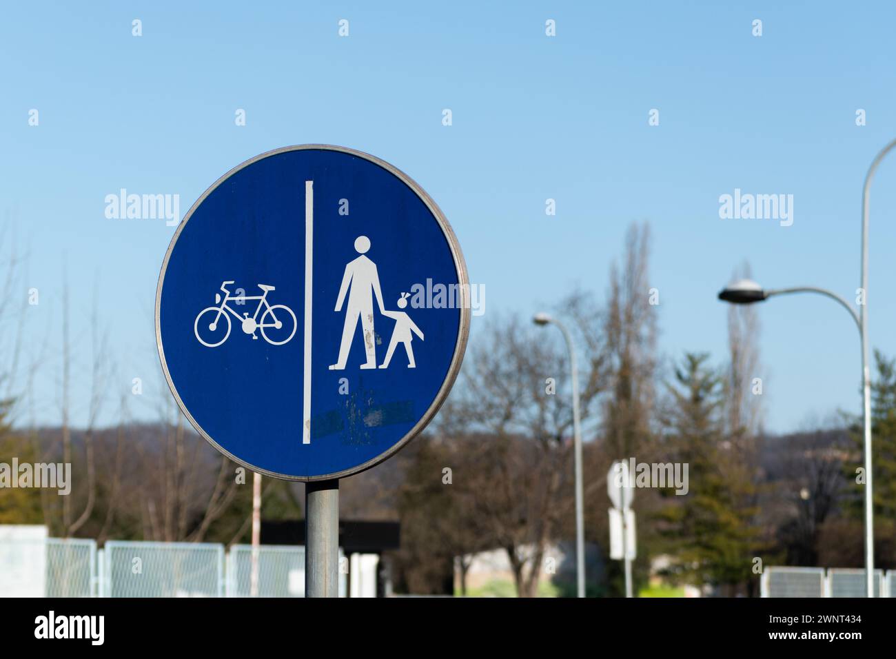 Separated track for pedal cyclists and pedestrians only, traffic sign ...