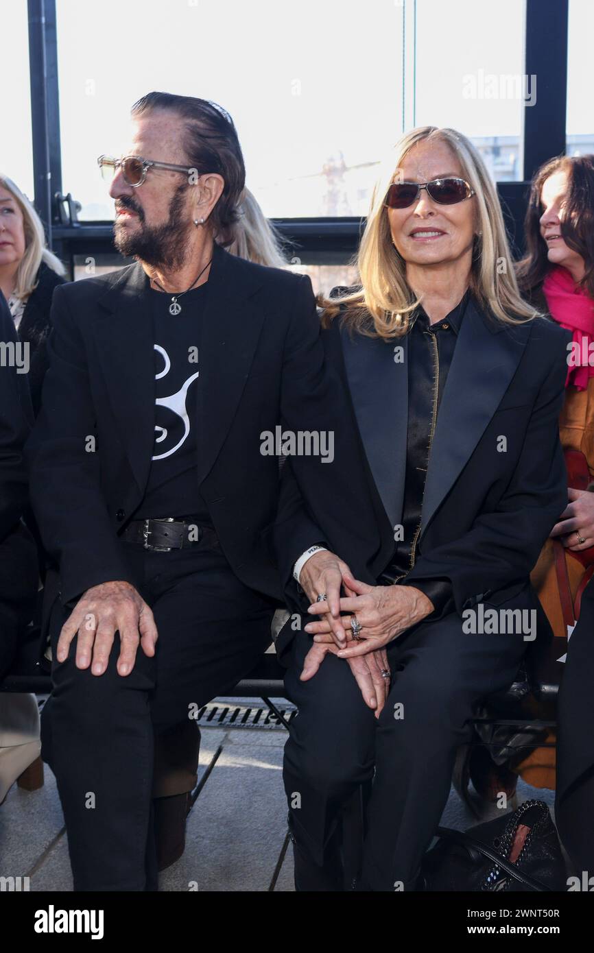 Ringo Starr, left, and Barbara Bach attend the Stella McCartney Fall ...