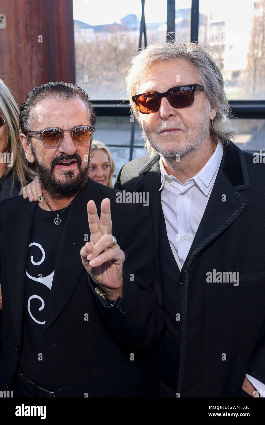 Ringo Starr, left, and Paul McCartney attend the Stella McCartney Fall ...