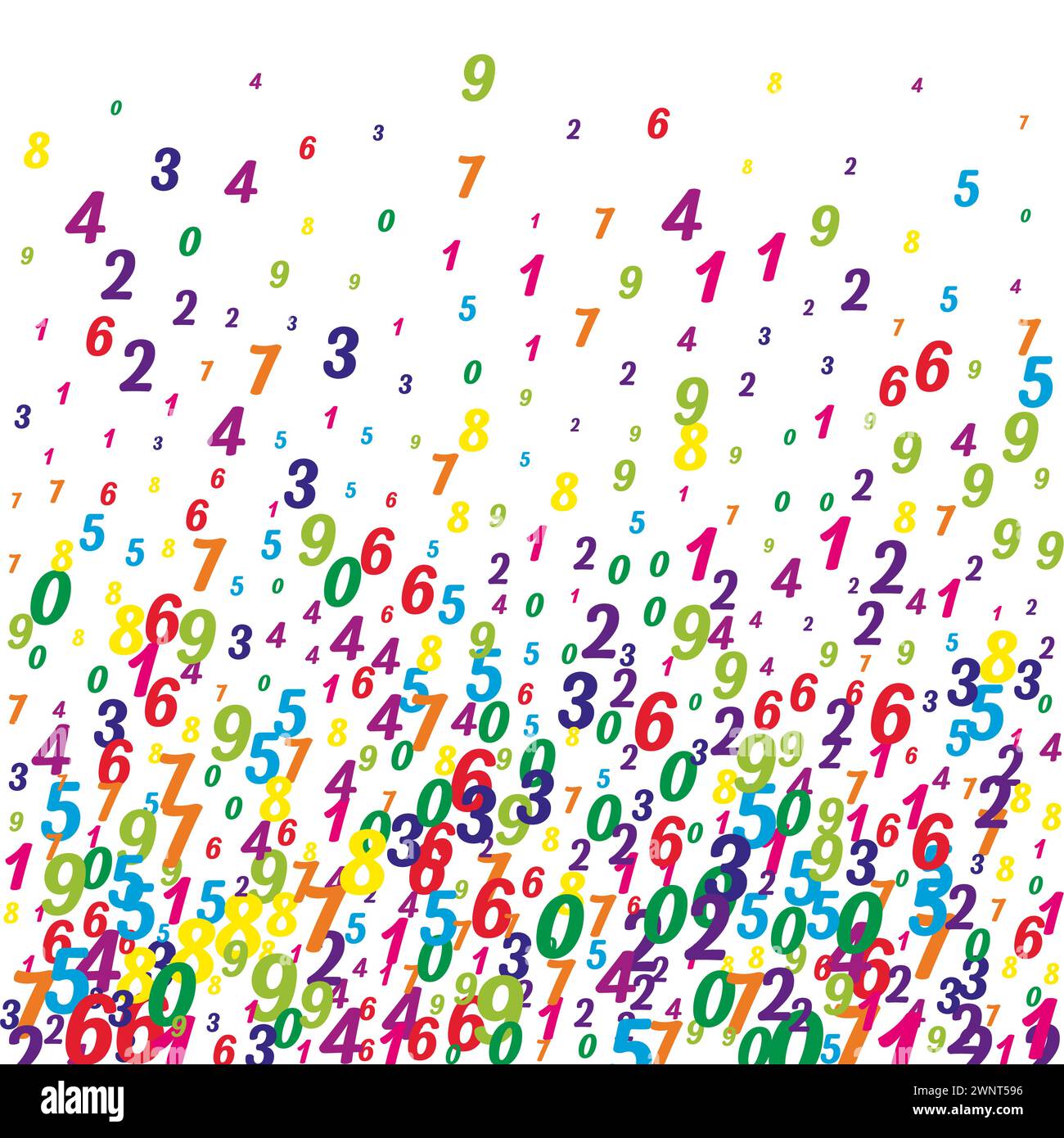 Flying colorful digits and numbers. School math notebook cover. Back to ...