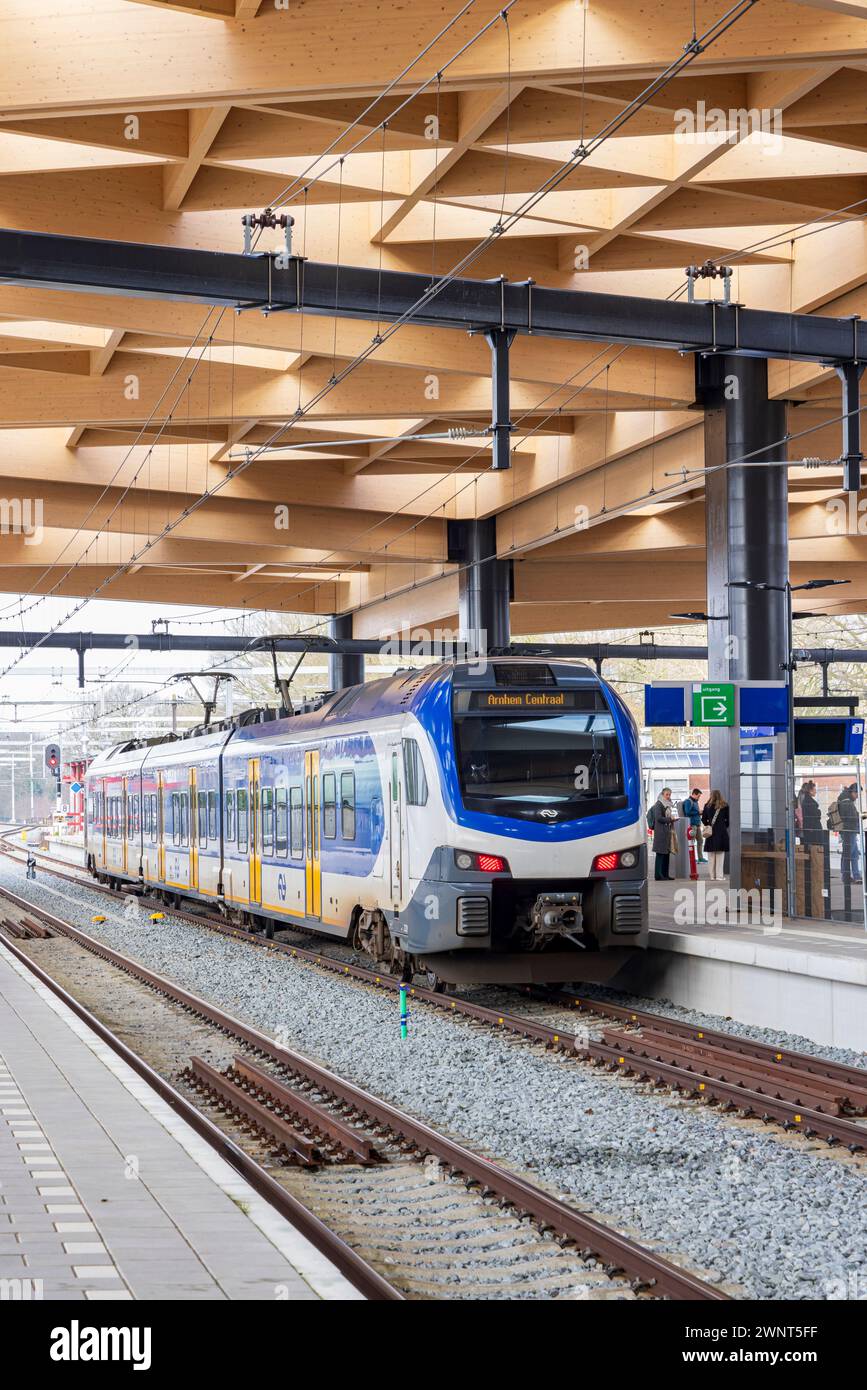Ede, The Netherlands - March 1, 2024: Railway platform with train at ...