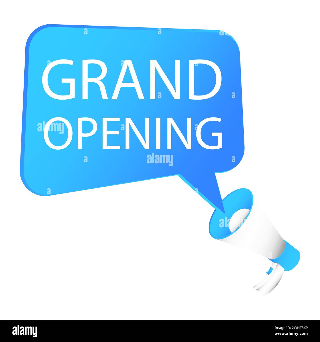 Grand opening logo with megaphone. Promotional advertising banner. EPS ...