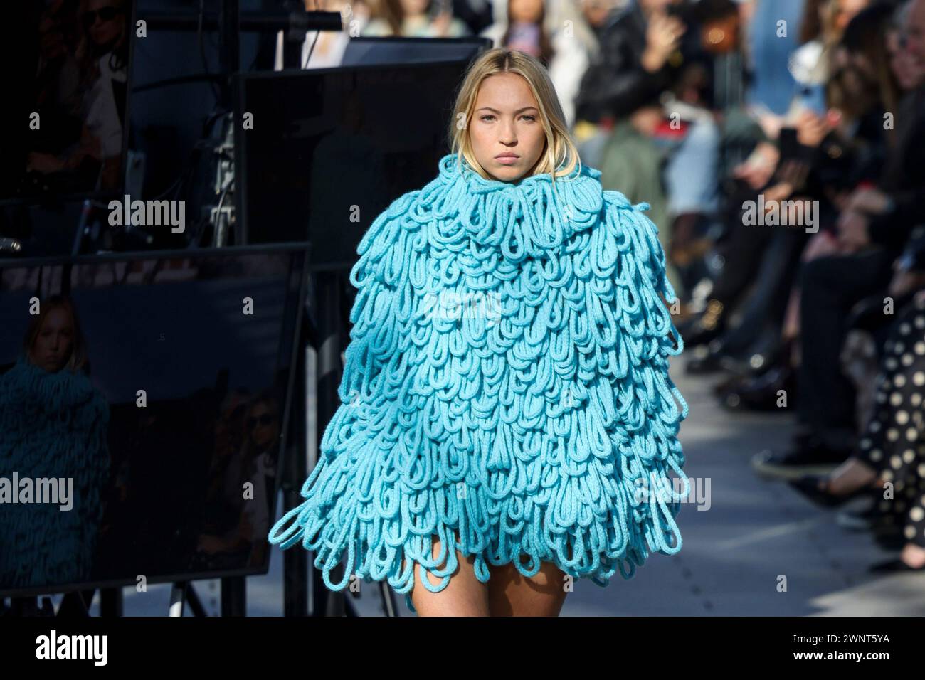 Lila Moss wears a creation as part of the Stella McCartney Fall/Winter 2024-2025 ready-to-wear ...