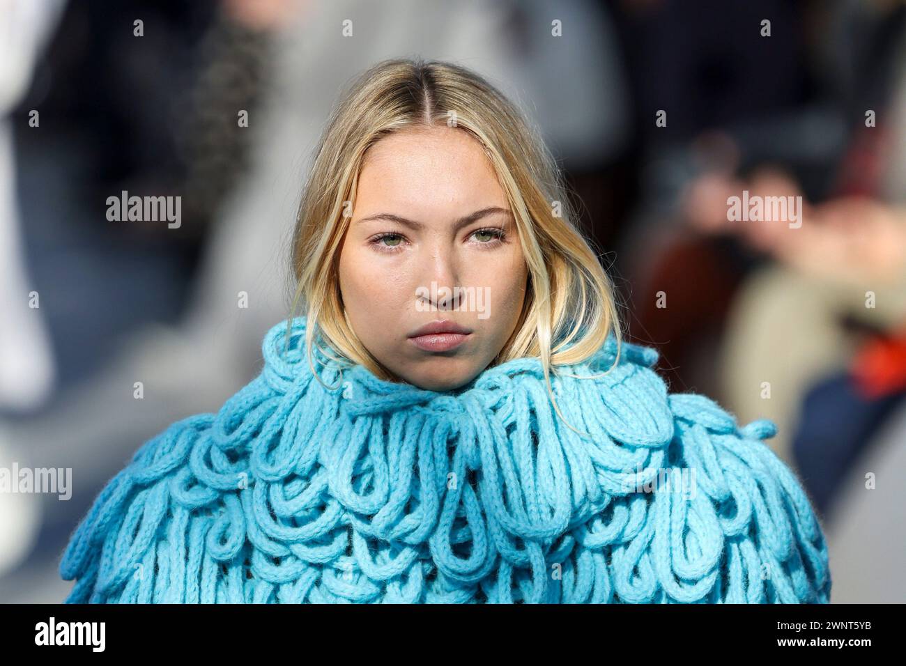 Lila Moss wears a creation as part of the Stella McCartney Fall/Winter 2024-2025 ready-to-wear ...