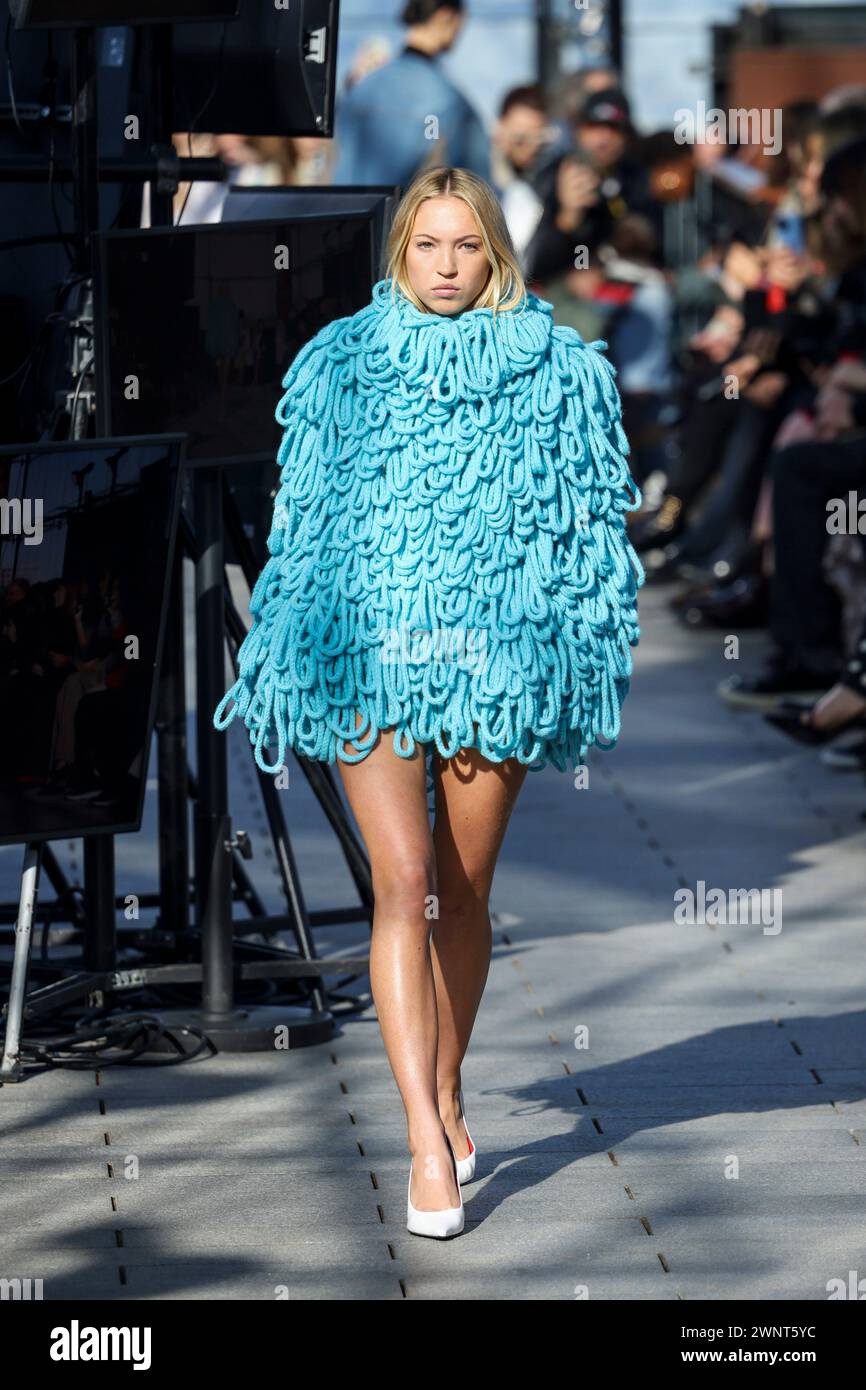 Lila Moss wears a creation as part of the Stella McCartney Fall/Winter 2024-2025 ready-to-wear ...